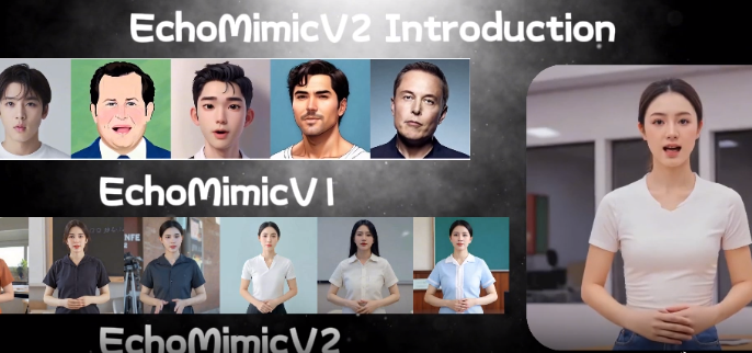 EchoMimicV2：阿里推出的开源数字人项目，能生成完整数字人半身动画 - AI导航网官网